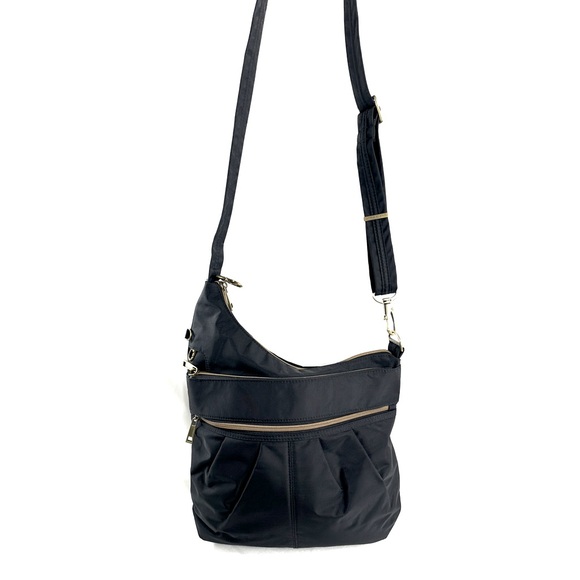 Travelon | Bags | Travelon Black Nylon Large Crossbody Bag Purse ...